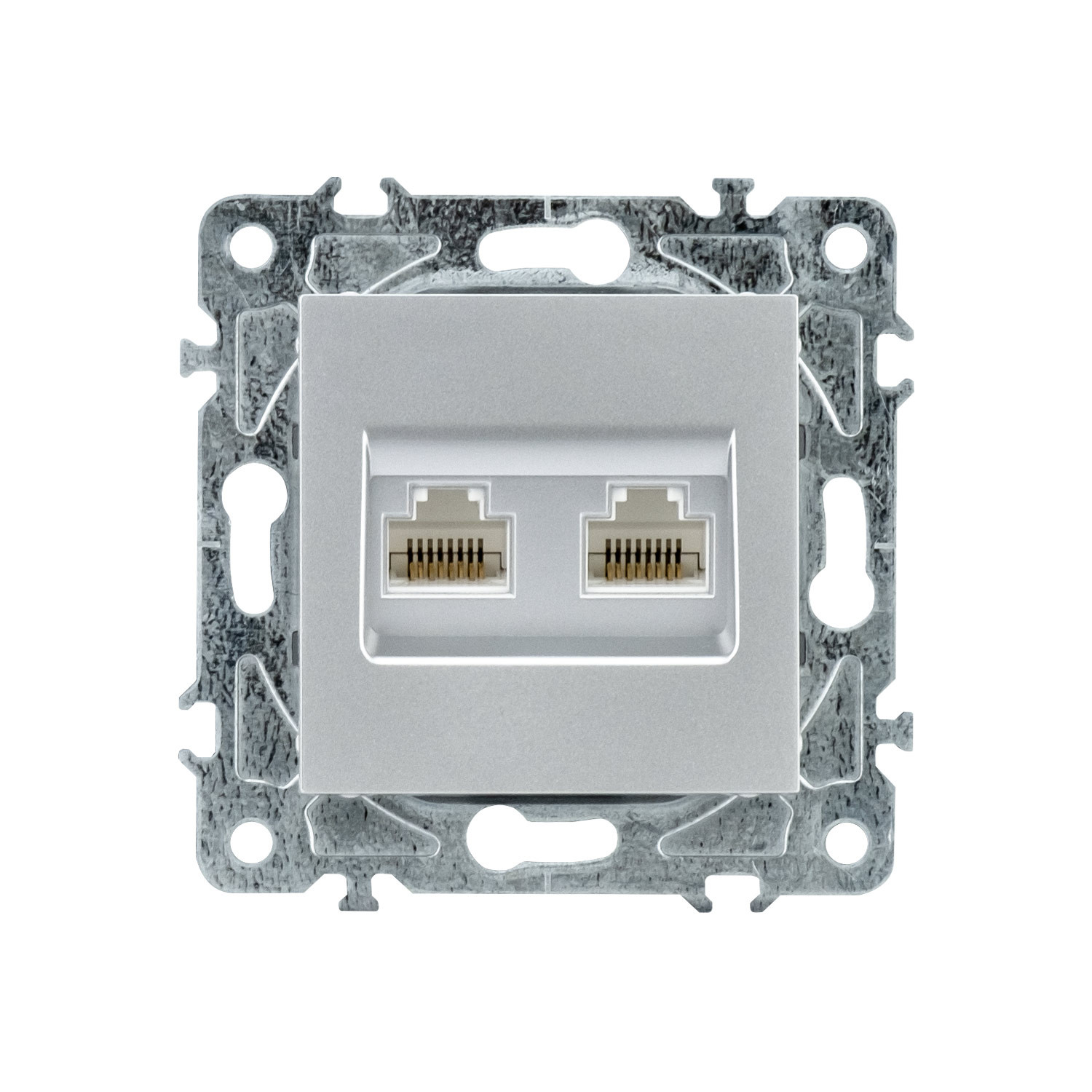 Enkel Toma Doble Telefono Gris - Estanterias Mateo